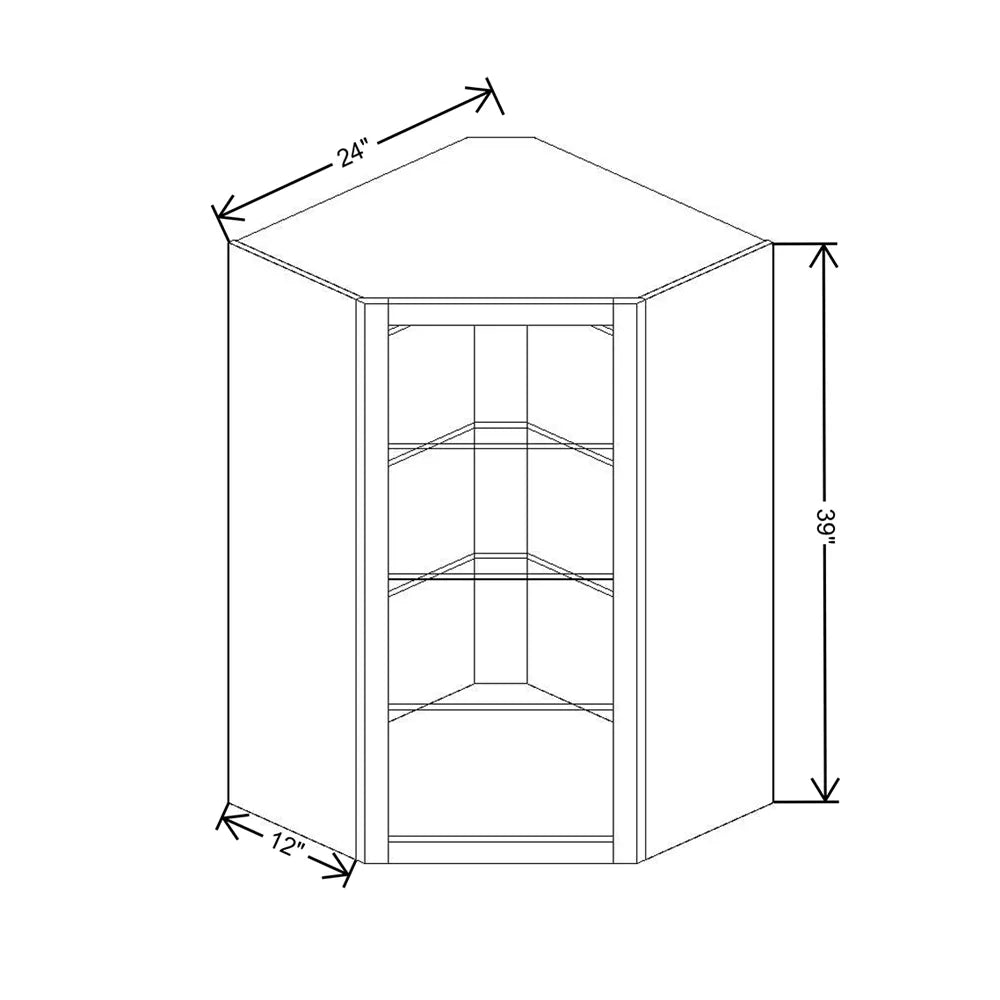 Fabuwood Allure Galaxy Timber 24" W X 39" H X 12" D Wall Corner No Door ...